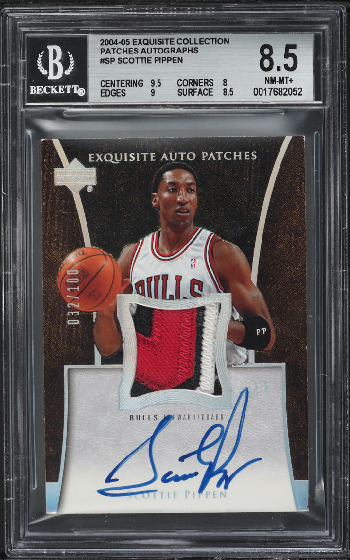 2004 Exquisite Collection Scottie Pippen PATCH AUTO /100 BGS 8.5 NM-MT+ on Fanatics Collect