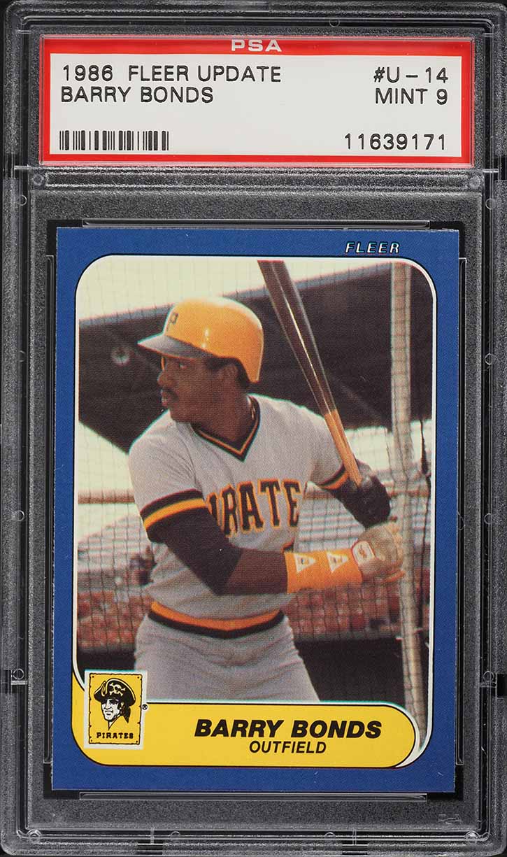 1986 Fleer Update Barry Bonds ROOKIE #U-14 PSA 9 MINT on Fanatics Collect