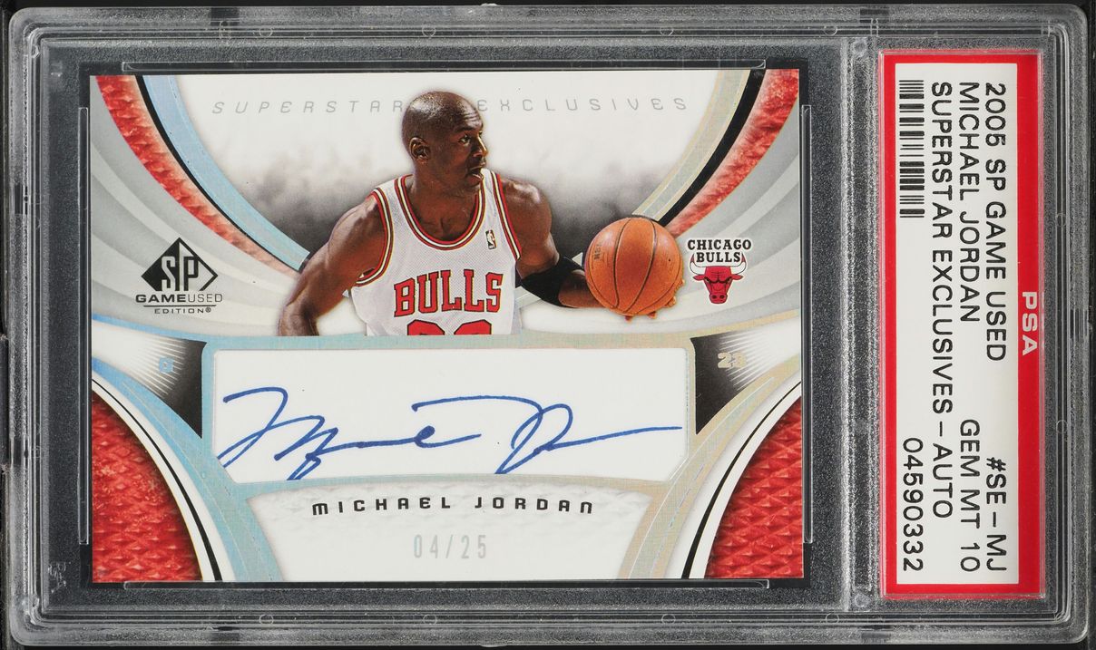 2005 SP Game Used Superstar Exclusives Michael Jordan AUTO /25 PSA 10 ...