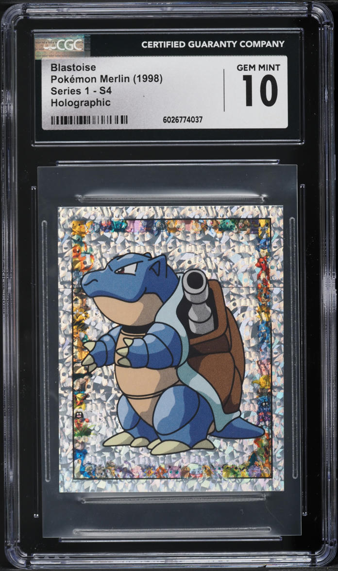 1998 Pokemon Merlin Stickers Series 1 Prism Blastoise #S4 CGC 10 GEM ...
