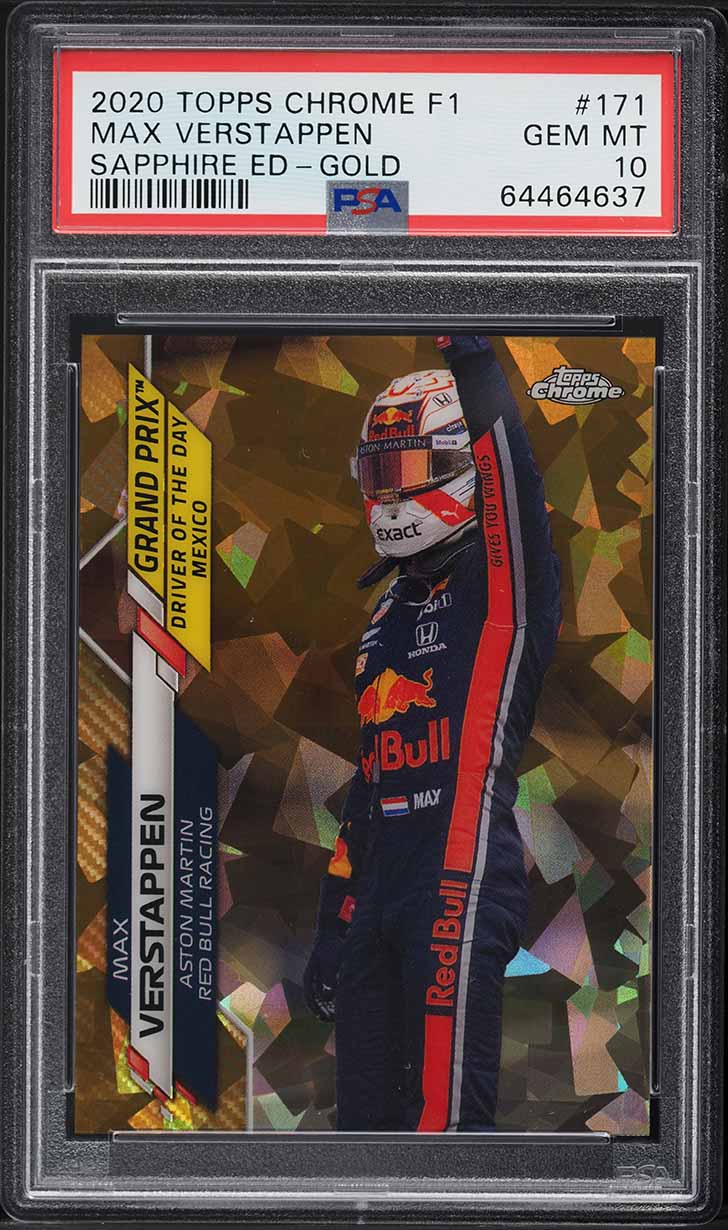 2020 Topps Chrome Formula 1 Sapphire Edition Gold Max Verstappen /50 ...