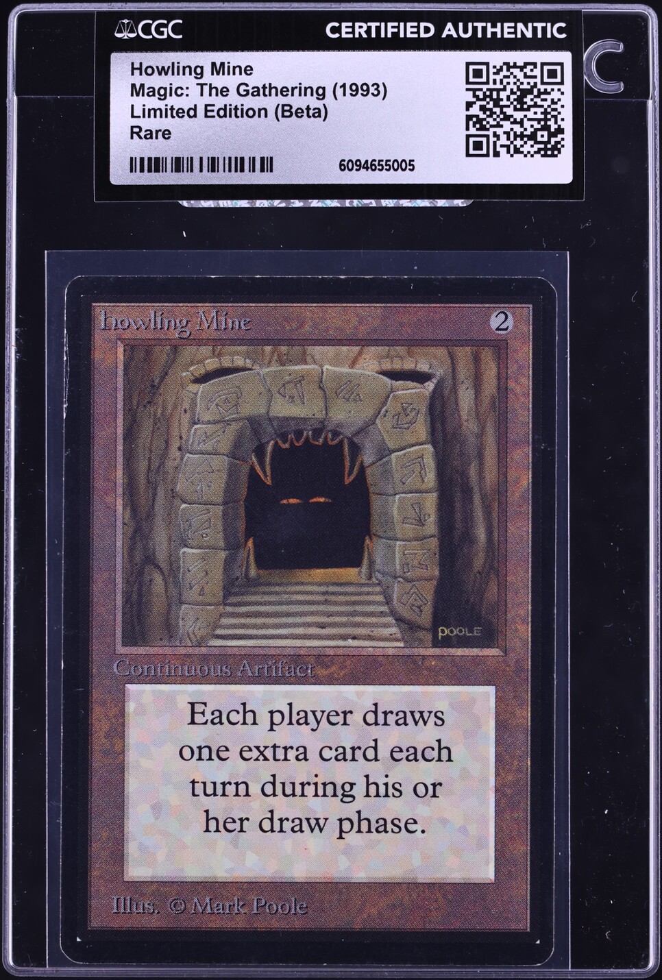 1993 Magic The Gathering MTG Beta Howling Mine CGC AUTH on Fanatics Collect
