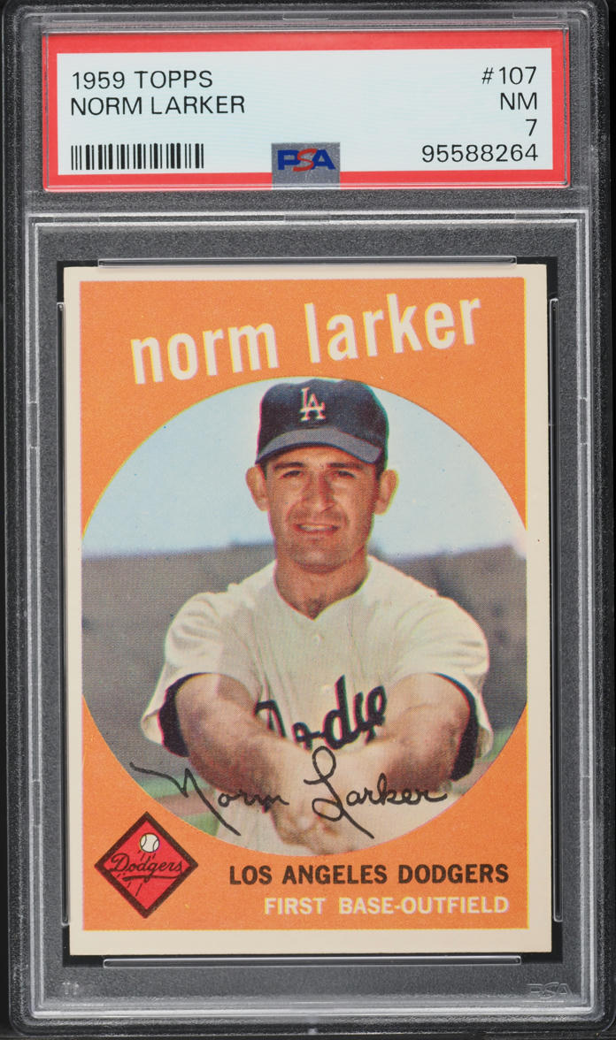 1959 Topps Norm Larker #107 PSA 7 NRMT on Fanatics Collect