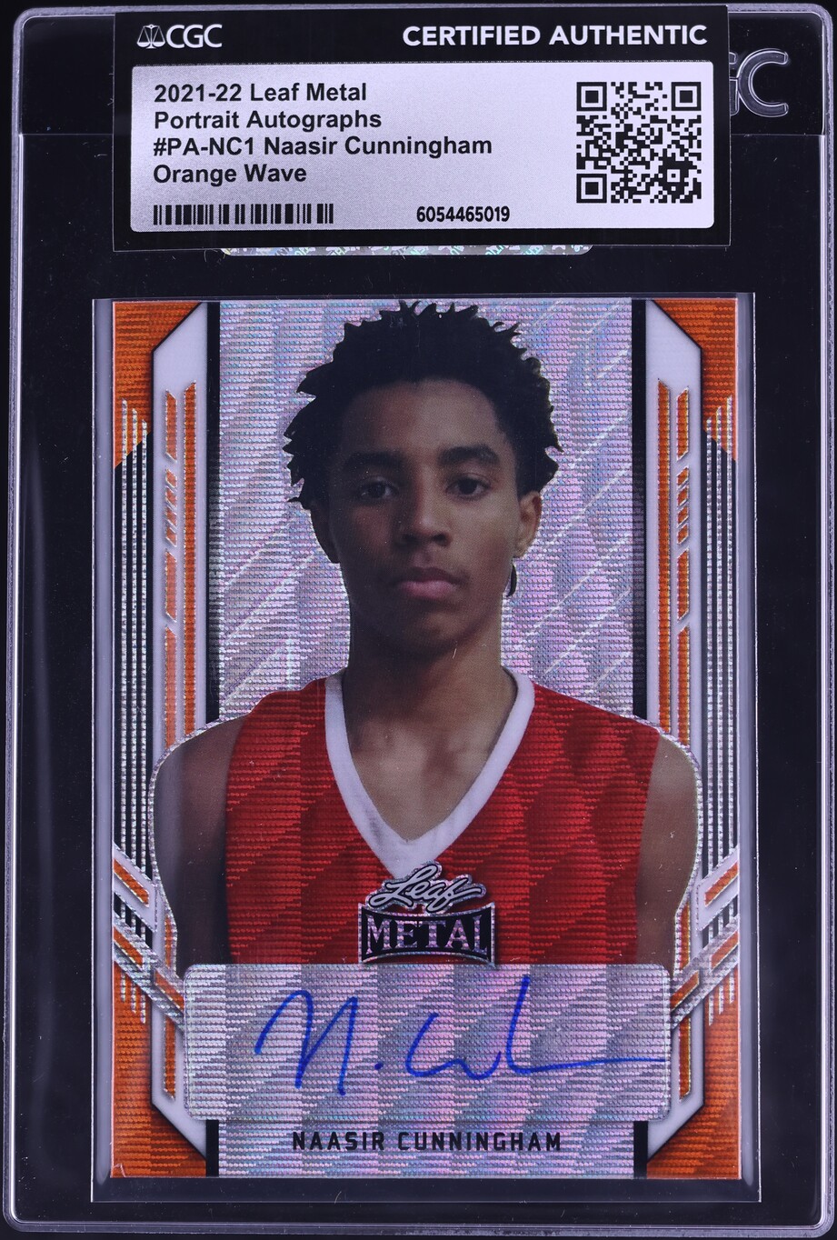 2021 Leaf Metal Portrait Orange Wave Naasir Cunningham ROOKIE AUTO 5/5 ...