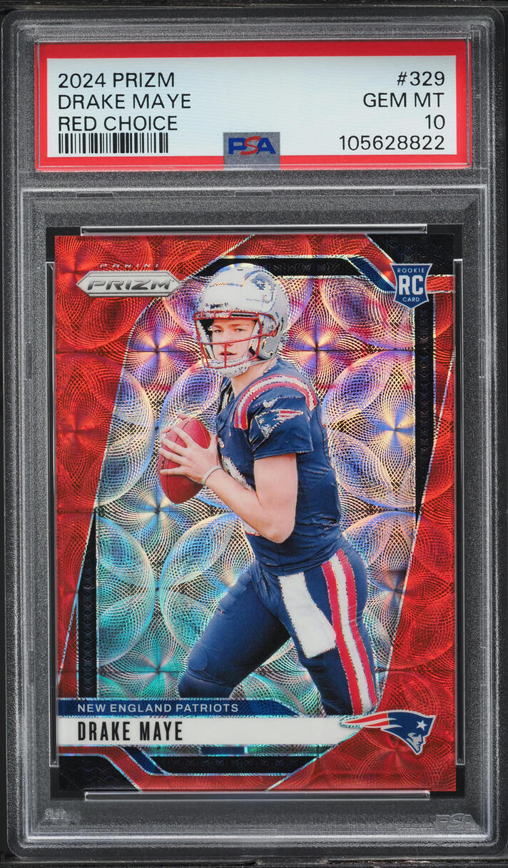 2024 Panini Prizm Red Choice Drake Maye ROOKIE /20 #329 PSA 10 GEM MINT ...