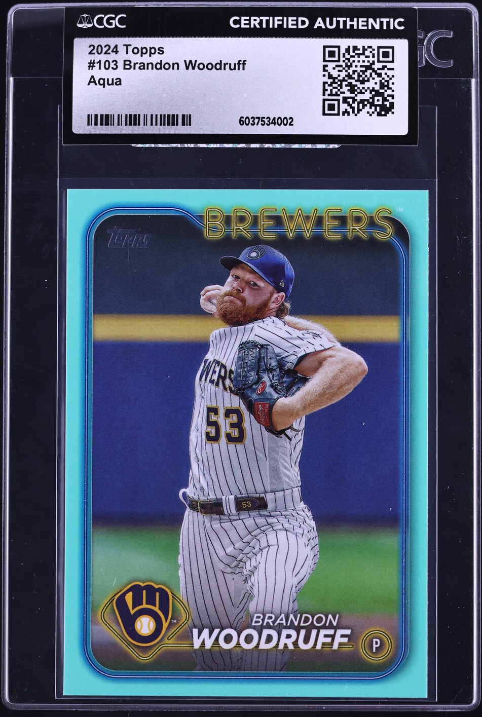 2024 Topps Aqua Brandon Woodruff #103 CGC AUTH on Fanatics Collect