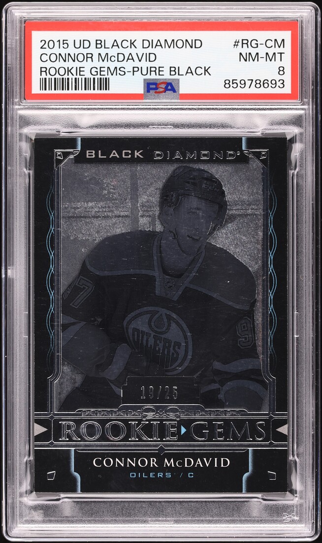 2015 Black Diamond Gems Pure Black Connor McDavid ROOKIE /25 #RG-CM PSA ...
