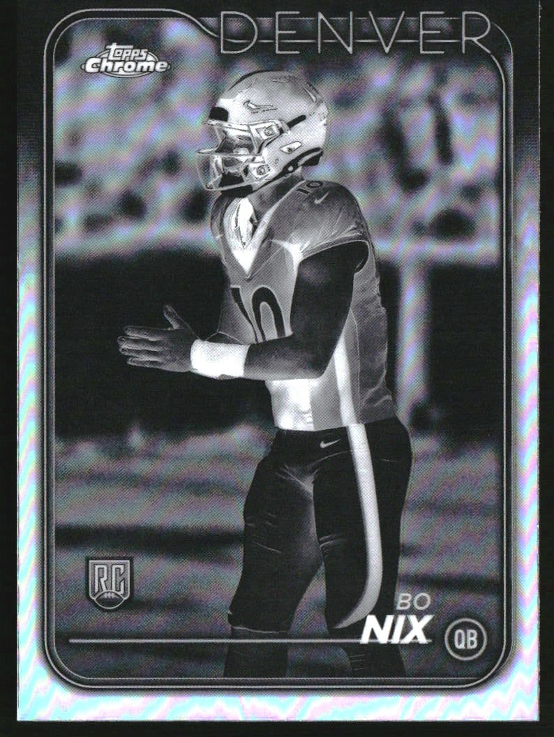 2024 Topps Chrome Negative Refractors #206 Bo Nix RC Rookie on Fanatics ...
