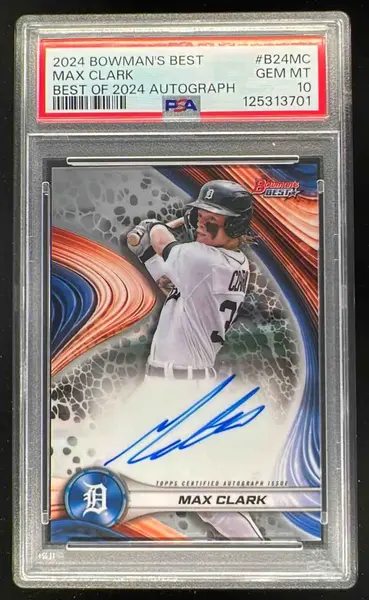 2024 Bowman's Best of 2024 Autographs #B24-MC Max Clark Auto PSA 10 on ...