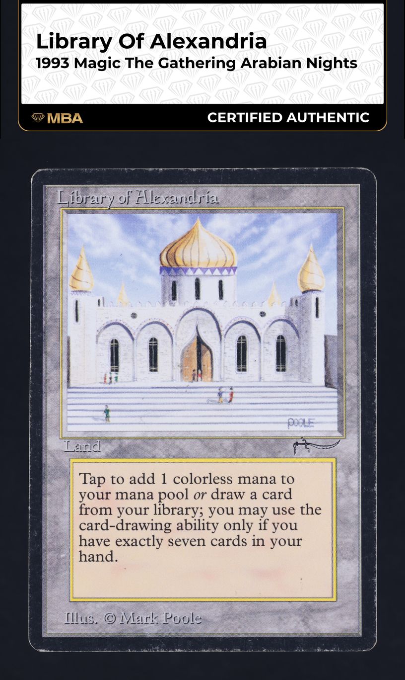 1993 Magic The Gathering MTG Arabian Nights Library Of Alexandria MBA ...