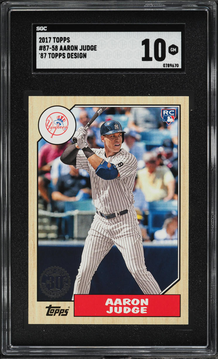 2017 Topps '87 Design Aaron Judge ROOKIE #87-58 SGC 10 GEM MINT on ...