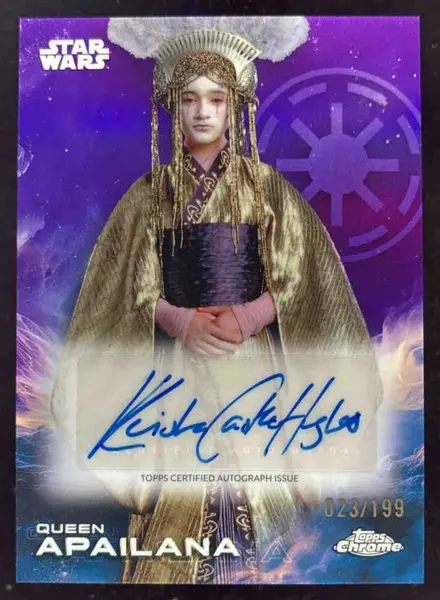 2025 Topps Chrome Star Wars Purple Keisha Castle-Hughes Queen Apailana ...