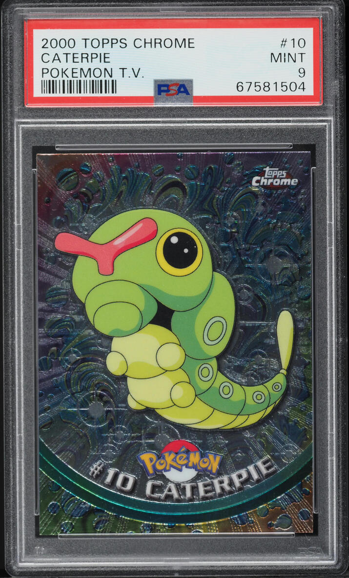 2000 Topps Chrome Pokemon Series 1 Caterpie #10 PSA 9 MINT on Fanatics Collect