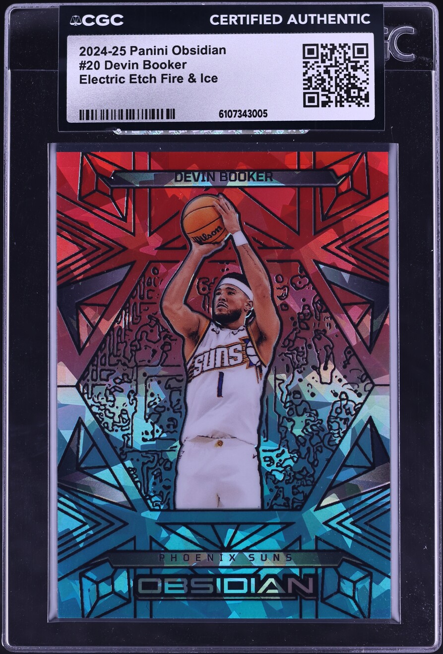 2024 Panini Obsidian Electric Etch Fire & Ice Devin Booker /49 #20 CGC ...