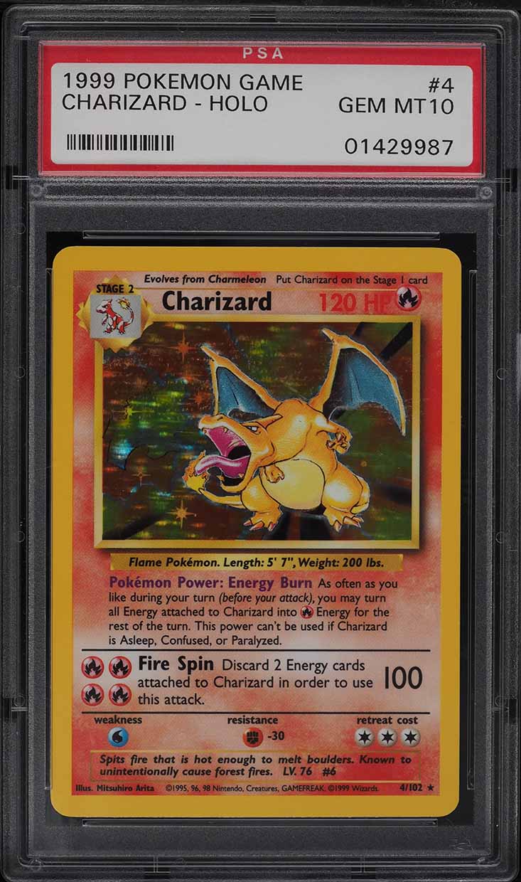 1999 Pokemon Base Set Holo Charizard #4 PSA 10 GEM MINT on Fanatics Collect