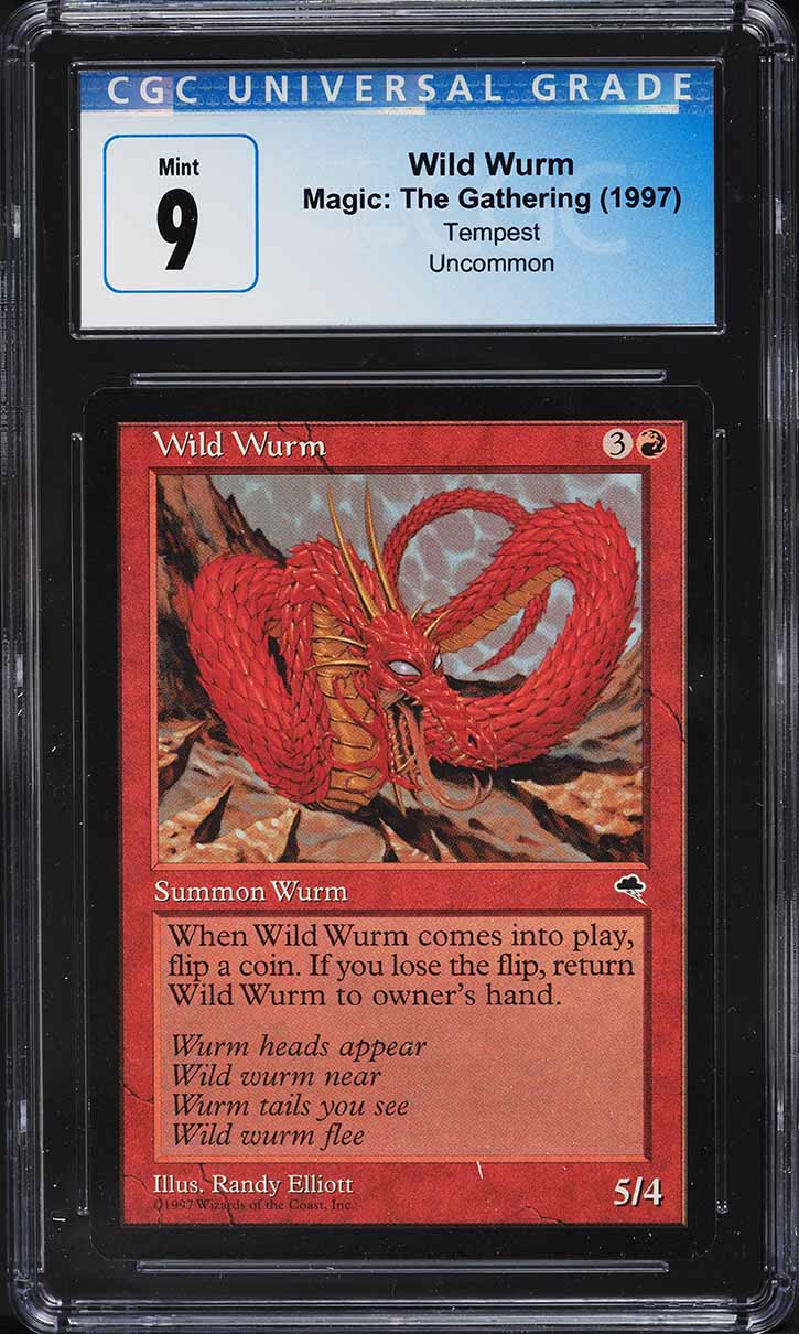 1997 Magic The Gathering MTG Tempest Wild Wurm CGC 9 MINT on Fanatics ...