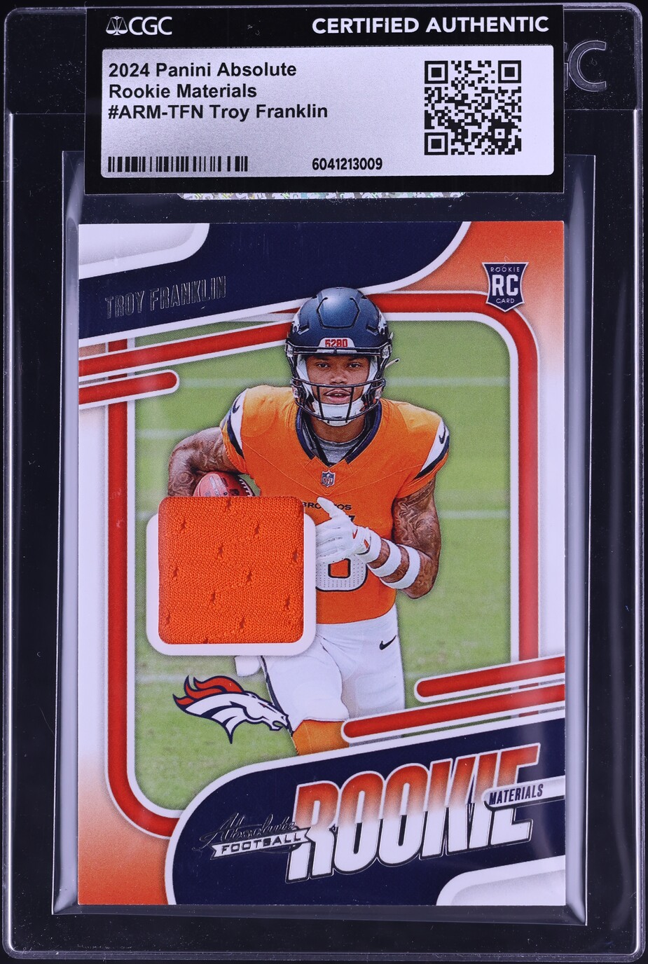 2024 Absolute Materials Troy Franklin ROOKIE PATCH #ARM-TFN CGC AUTH on ...