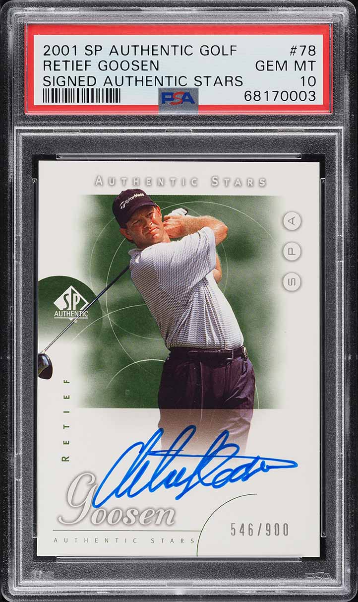 2001 SP Authentic Golf Authentic Stars Retief Goosen AUTO /900 #78 PSA ...