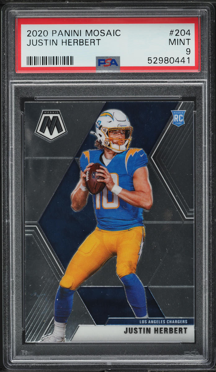 2020 Panini Mosaic Justin Herbert ROOKIE #204 PSA 9 MINT on Fanatics ...