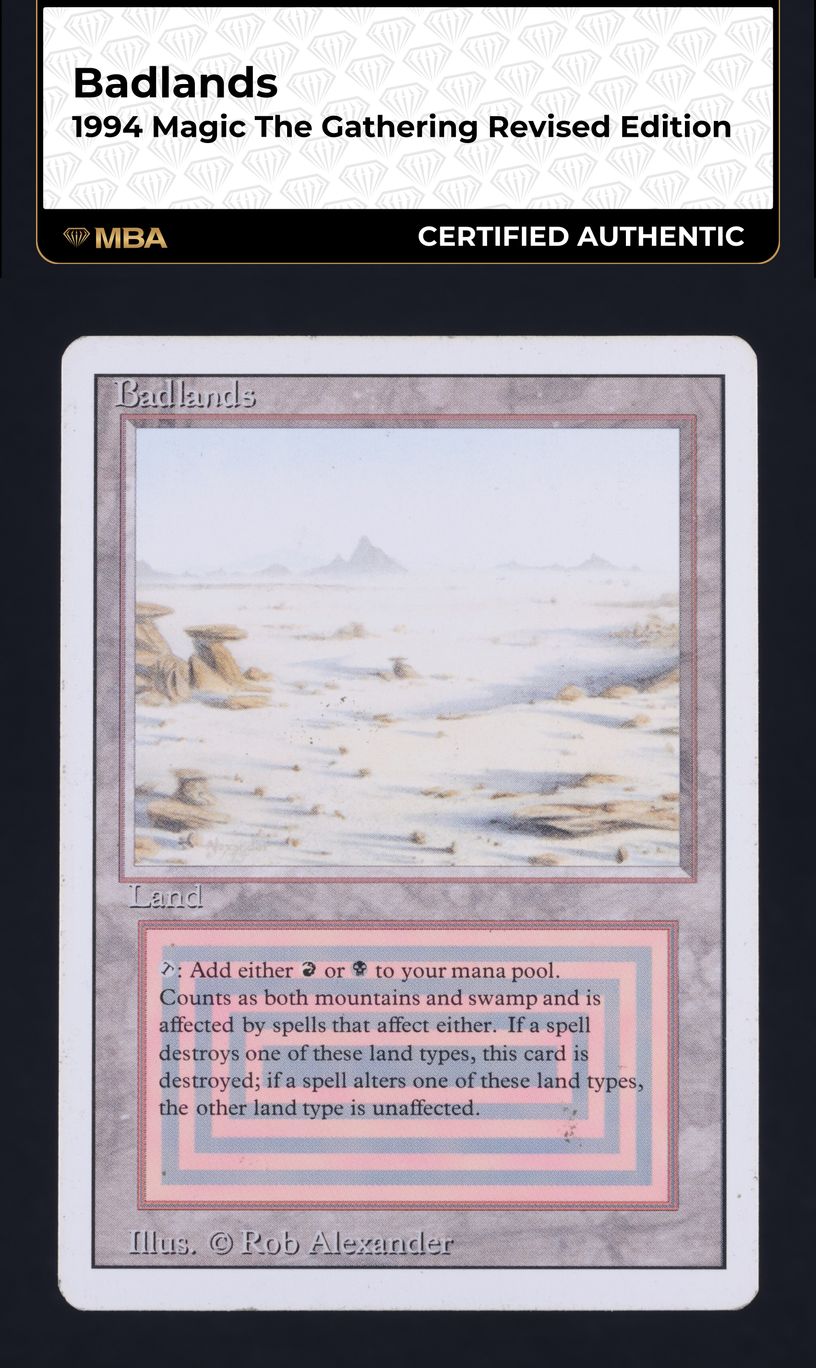 1994 Magic The Gathering MTG Revised Badlands MBA AUTH on Fanatics Collect