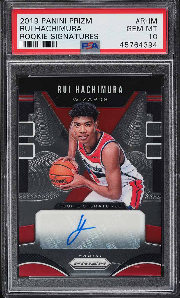 2019 Panini Prizm Signatures Rui Hachimura ROOKIE AUTO #RS-RHM PSA 10 ...