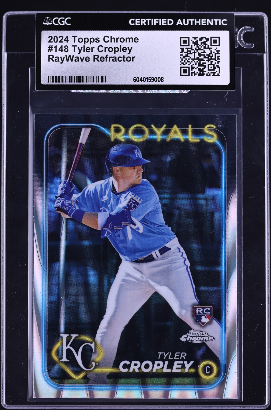 2024 Topps Chrome RayWave Refractor Tyler Cropley ROOKIE #148 CGC AUTH ...