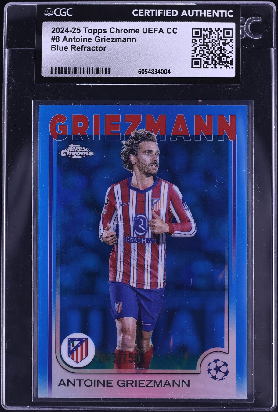2024 Topps Chrome UEFA CC Blue Refractor Antoine Griezmann /150 #8 CGC ...