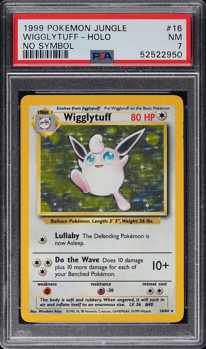 1999 Pokemon Jungle No Symbol Holo Wigglytuff #16 PSA 7 NRMT on ...