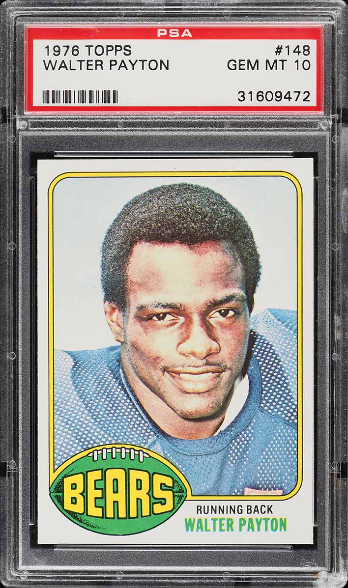 1976 Topps Football Walter Payton ROOKIE #148 PSA 10 GEM MINT on ...