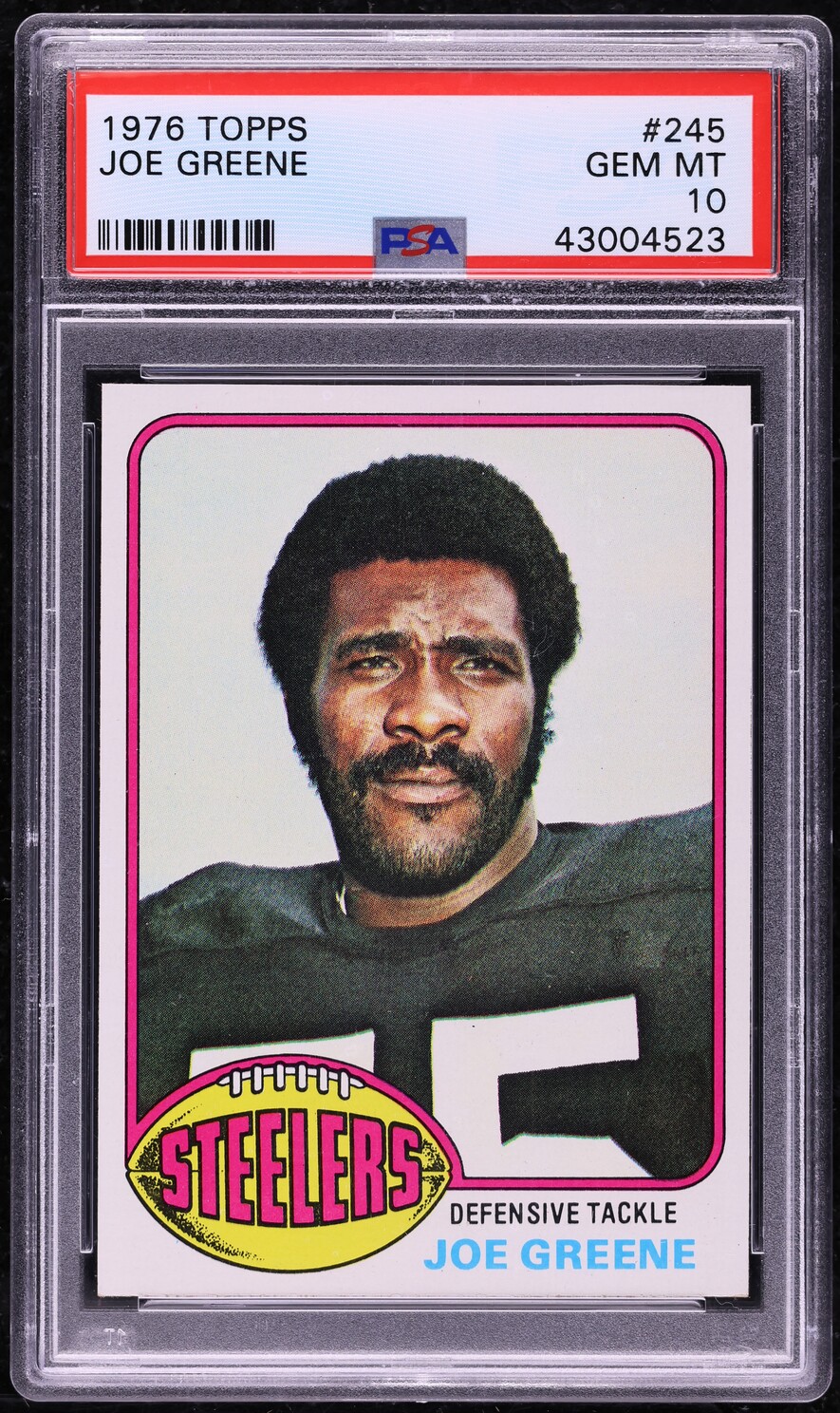1976 Topps Football Joe Greene #245 PSA 10 GEM MINT on Fanatics Collect