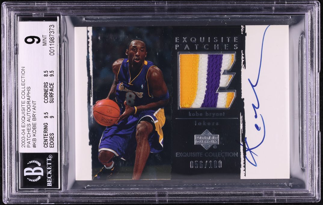 2003 Exquisite Collection Kobe Bryant PATCH AUTO /100 #AP-KB BGS 9 MINT on Fanatics Collect