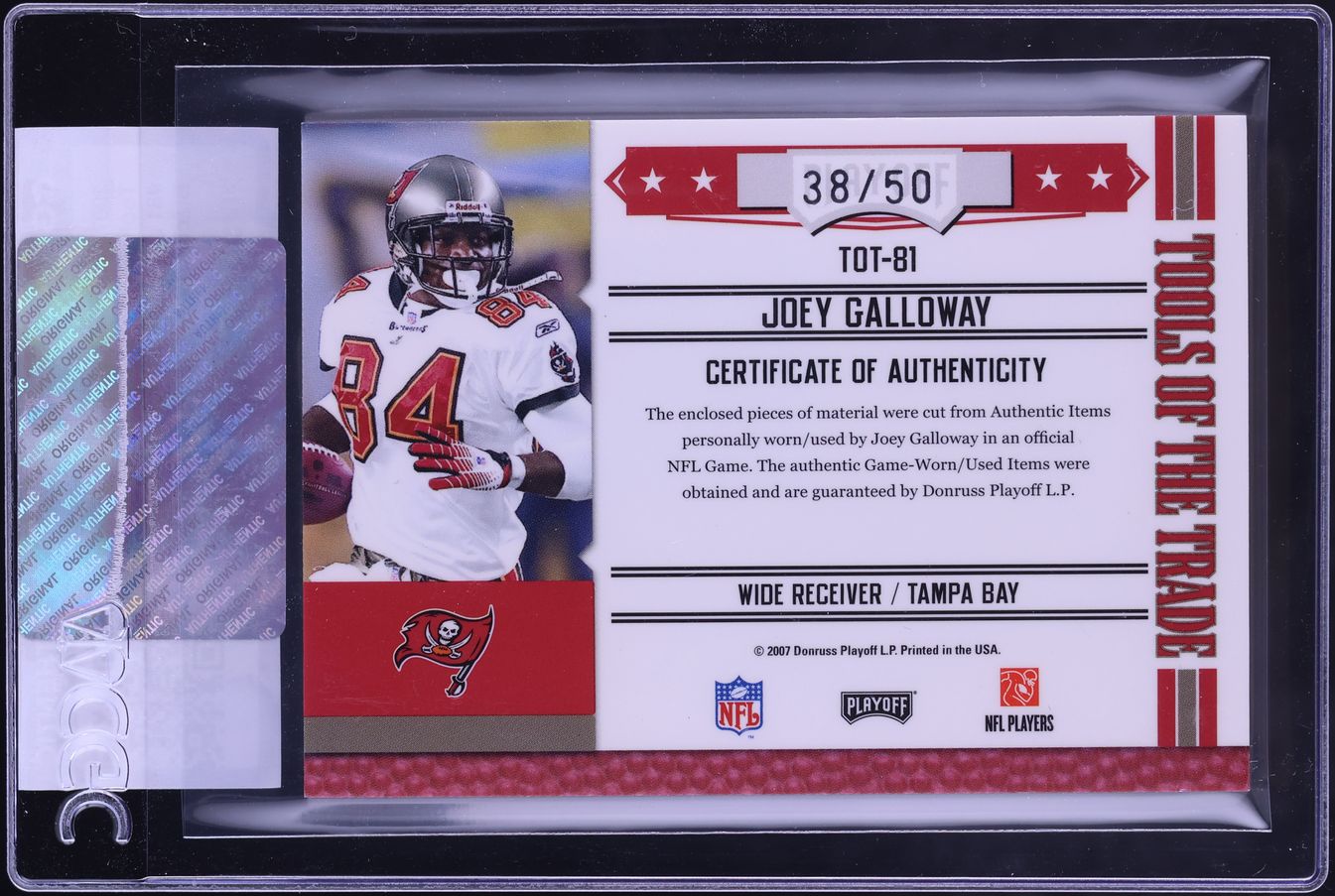 2007 Absolute Memorabilia Tools Of Trade Black Spectrum Joey Galloway ...