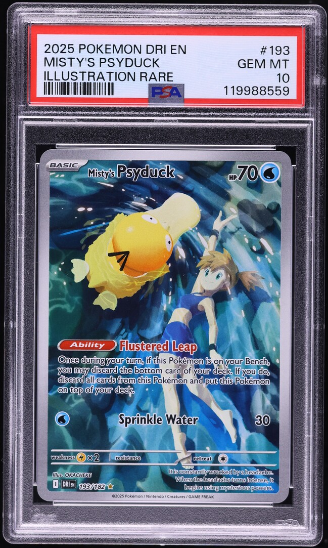 2025 Pokemon SV Destined Rivals IR Misty's Psyduck #193 PSA 10 GEM MINT ...
