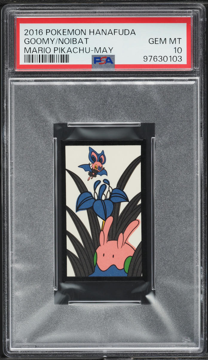 2016 Pokemon Japanese Hanafuda Mario Pikachu May Goomy & Noibat PSA 10 ...