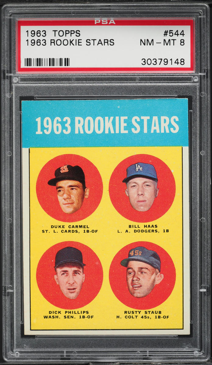 1963 Topps Rusty Staub ROOKIE #544 PSA 8 NM-MT on Fanatics Collect