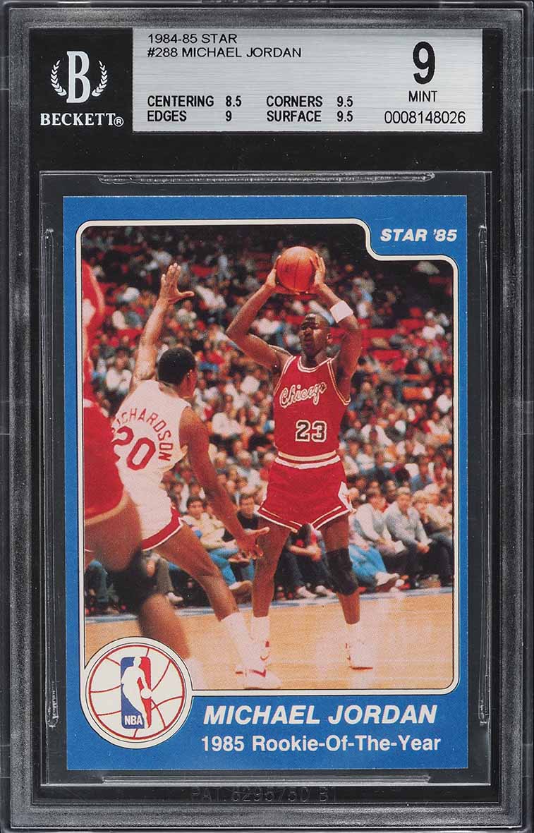 1984-85 Star Basketball Michael Jordan ROOKIE #288 BGS 9 MINT on ...
