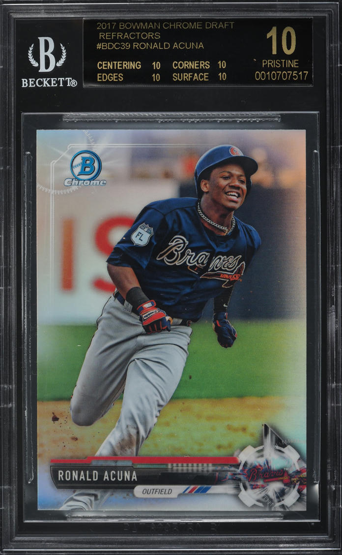2017 Bowman Chrome Refractor Ronald Acuna ROOKIE #BDC-39 BGS 10 BLACK LABEL on Fanatics Collect