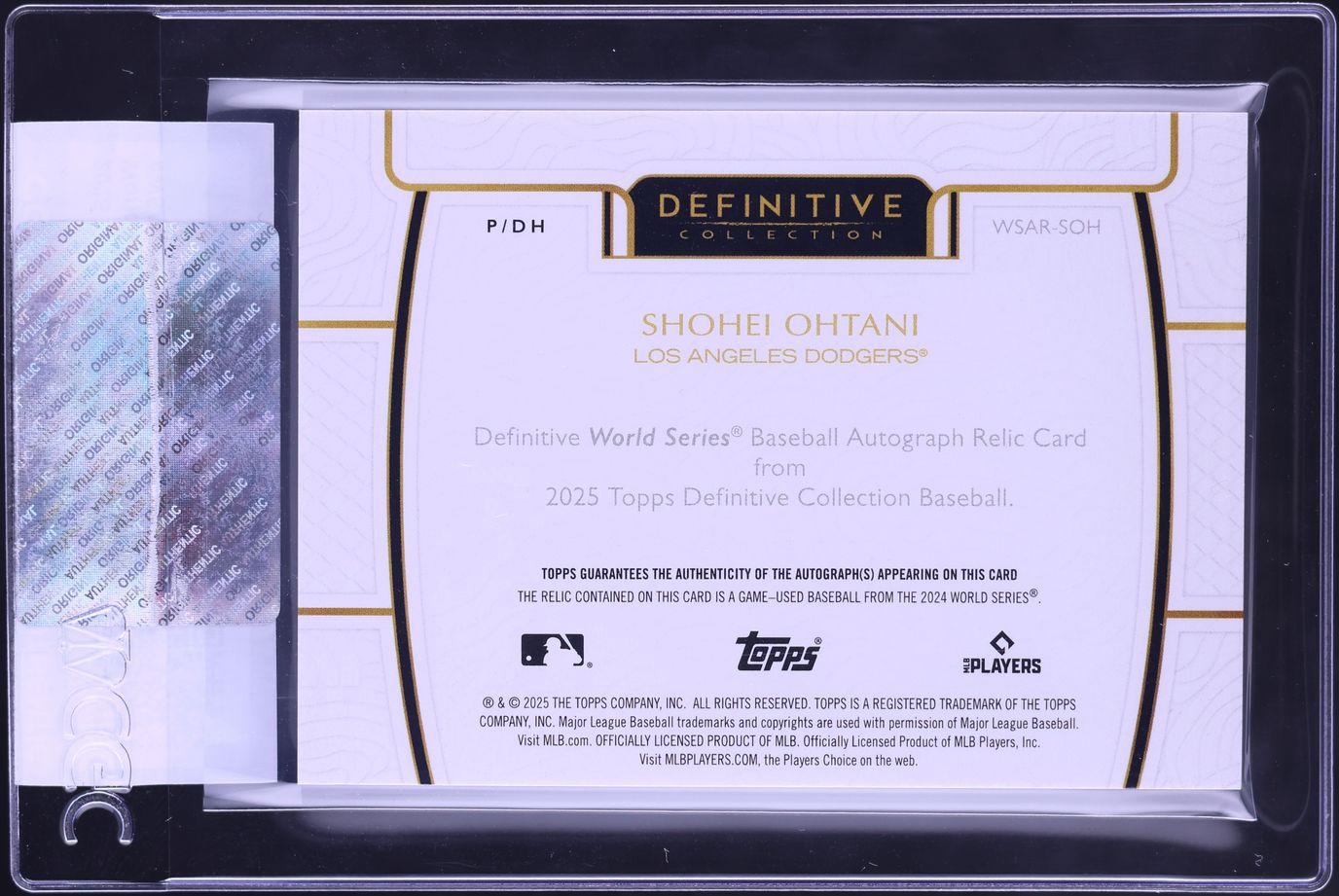 2025 Topps Definitive Collection World Series Shohei Ohtani RELIC AUTO ...