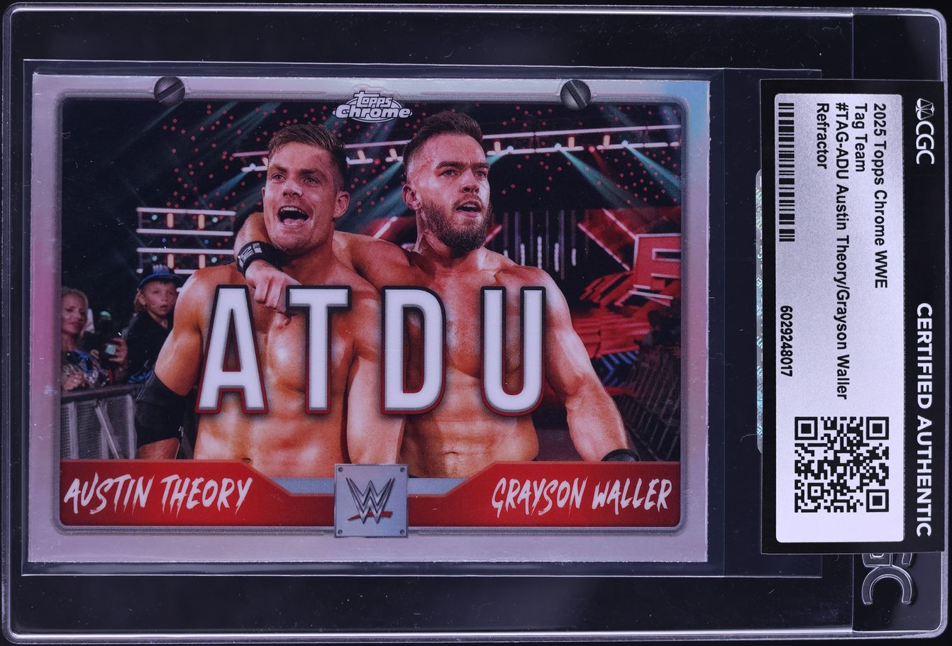 2025 Topps Chrome WWE Tag Team Refractor Austin Theory Grayson Waller CGC AUTH on Fanatics Collect