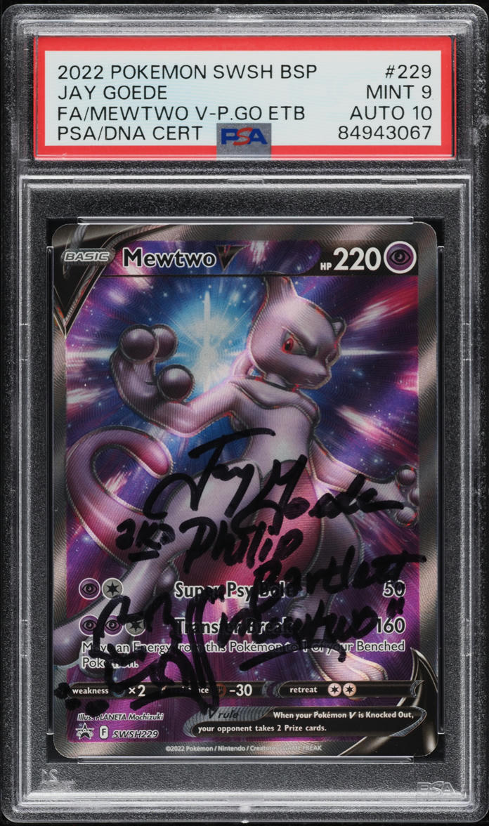 2022 Pokemon SWSH Pokemon GO Black Star Promo Mewtwo V #229 PSA 10 GEM ...