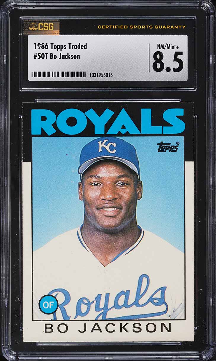1986 Topps Traded Bo Jackson ROOKIE #50T CSG 8.5 NM-MT+ on Fanatics Collect