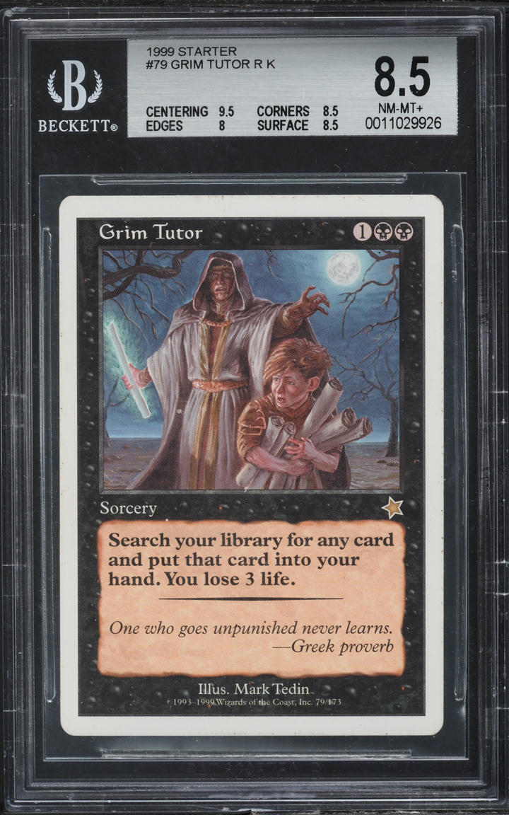 1999 Magic The Gathering MTG Starter Grim Tutor BGS 8.5 NM-MT+ on ...