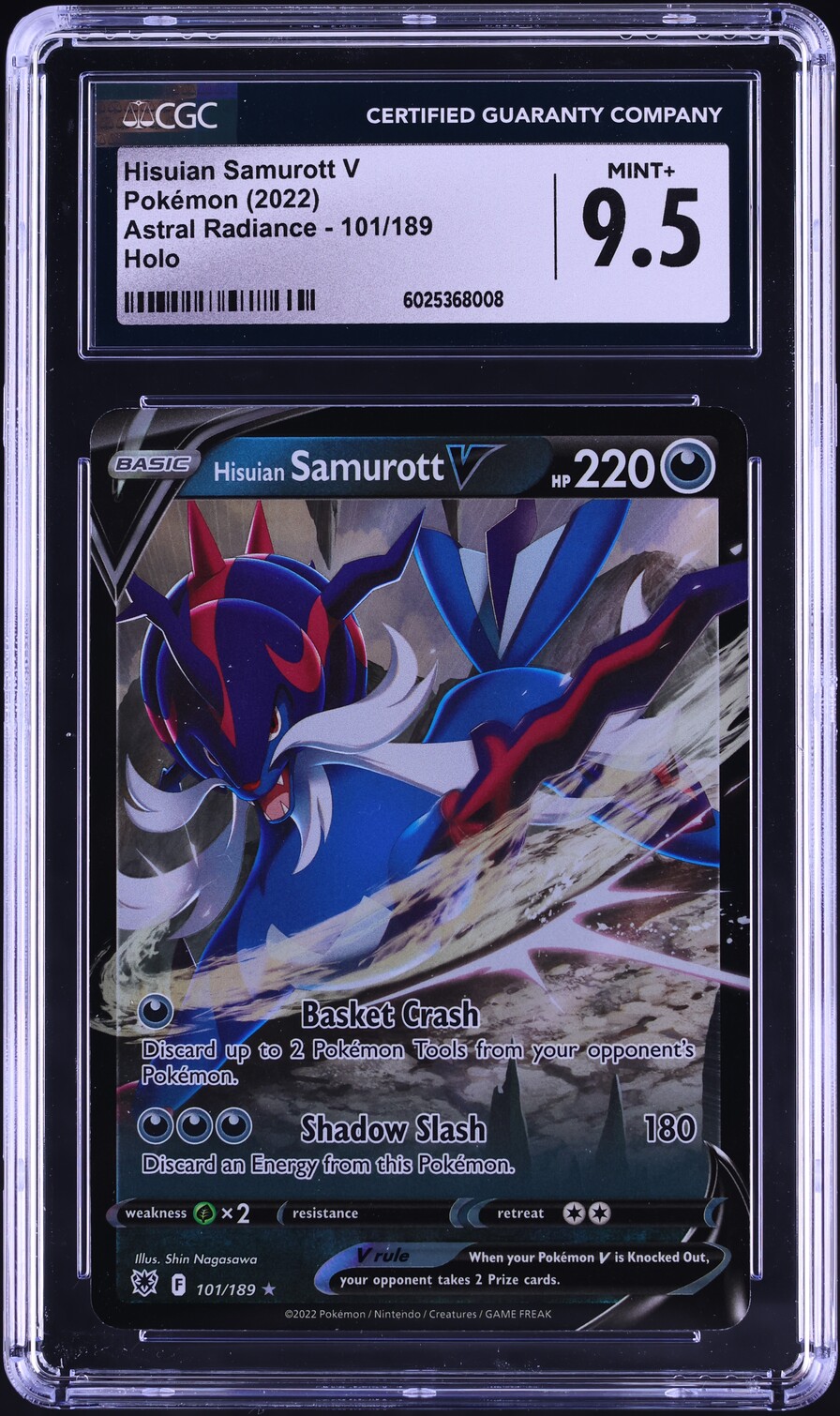 2022 Pokemon SWSH Astral Radiance Hisuian Samurott V #101 CGC 9.5 MINT+ ...
