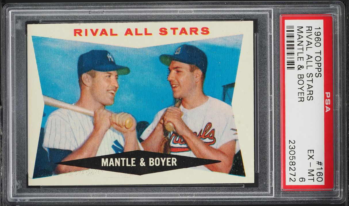 1960 Topps Mickey Mantle & Ken Boyer RIVAL ALL-STARS #160 PSA 6 EXMT on ...