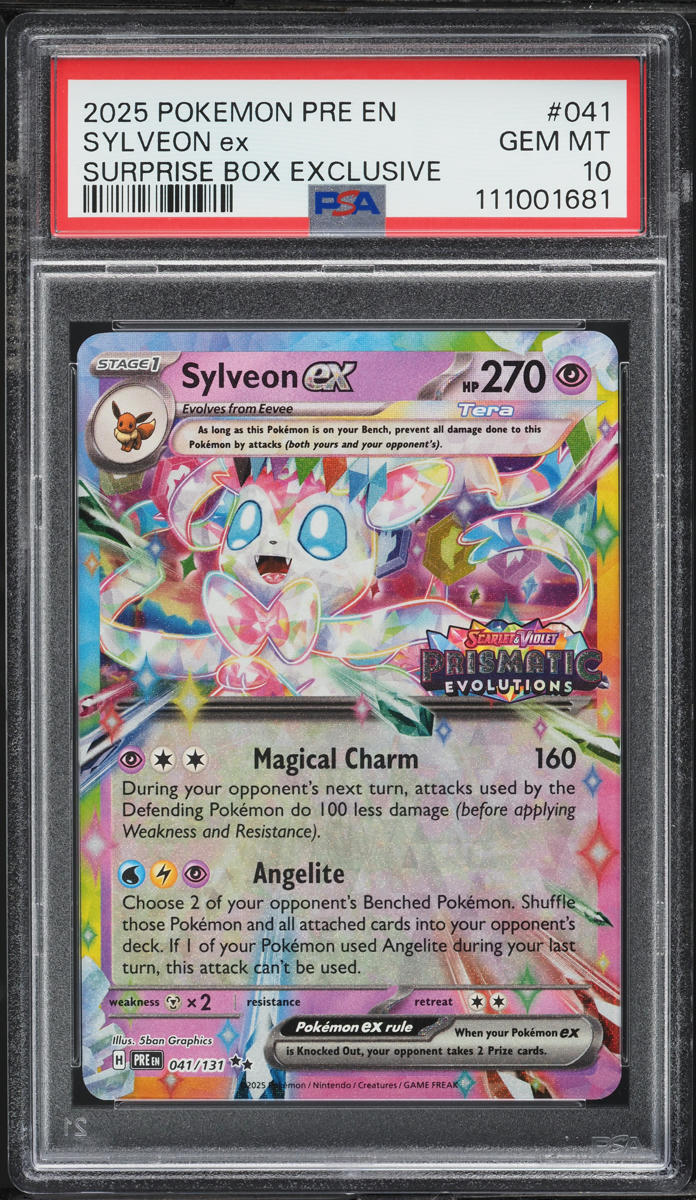 2025 Pokemon SV Prismatic Evolutions Surprise Box Sylveon ex #41 PSA 10 GEM MINT on Fanatics Collect