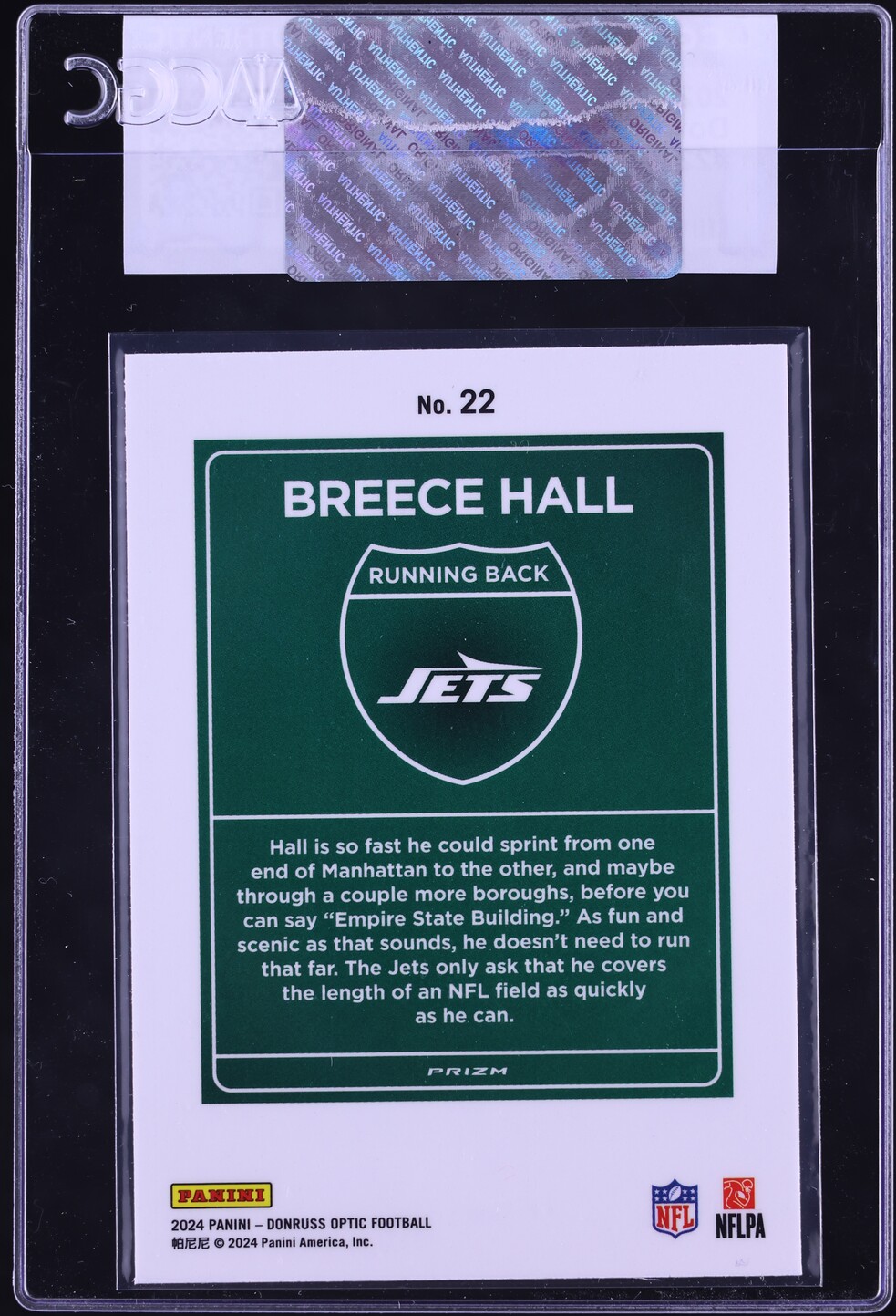 2024 Donruss Optic Downtown Prizm Breece Hall #22 CGC AUTH on Fanatics ...