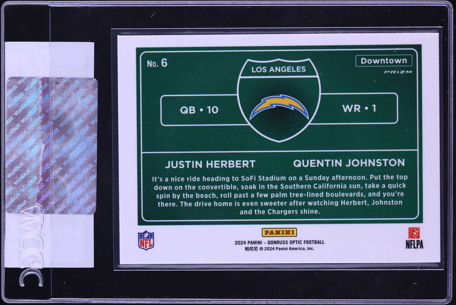 2024 Donruss Optic Downtown Duos Justin Herbert Quentin Johnston #6 CGC ...