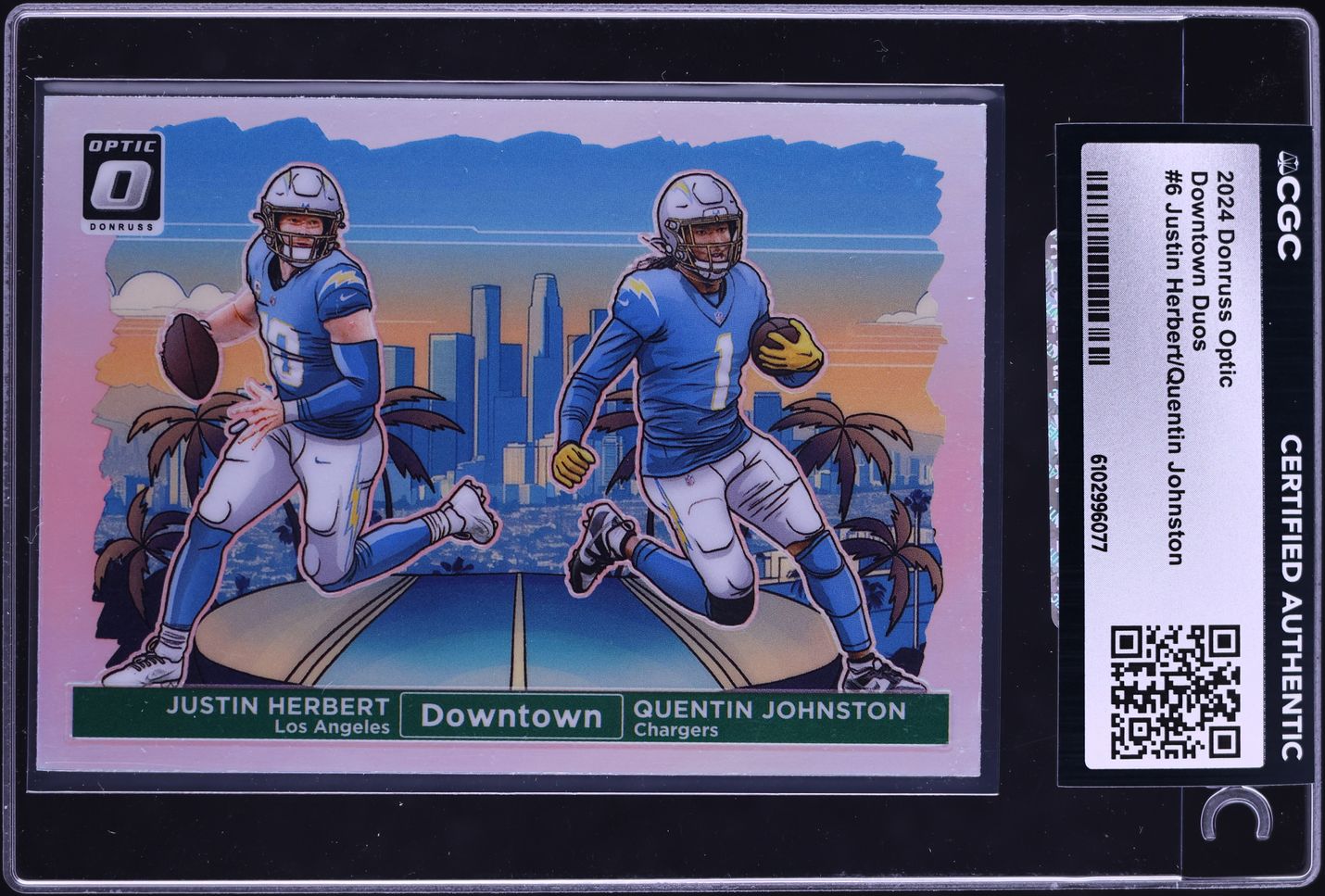 2024 Donruss Optic Downtown Duos Justin Herbert Quentin Johnston #6 CGC ...