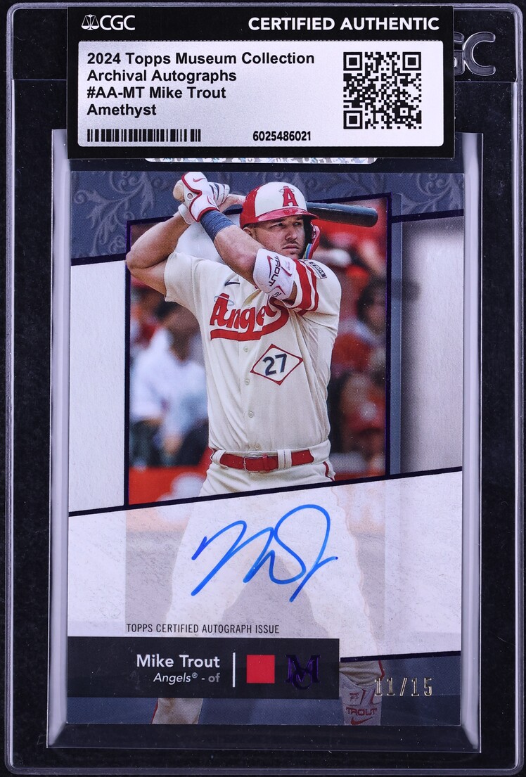 2024 Topps Museum Collection Archival Amethyst Mike Trout AUTO /15 CGC ...