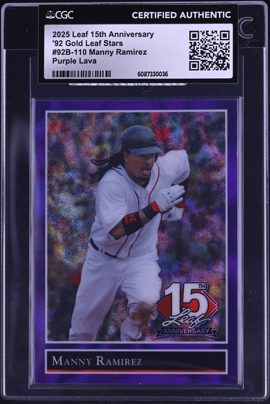 2025 Leaf 15th Anniversary '92 Gold Stars Purple Lava Manny Ramirez 1/7 ...